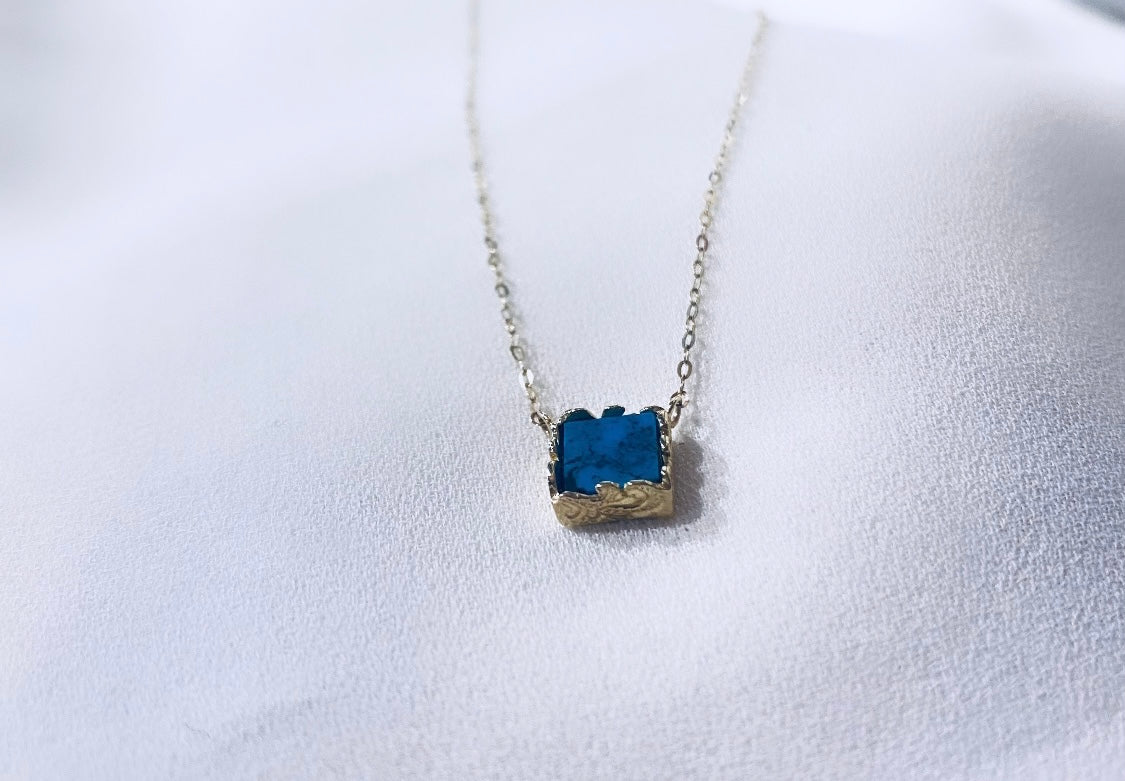 SQUARE STONE PENDANT(TURQUISE) – Artistry & I | Hawaiian Chanting Jewelry